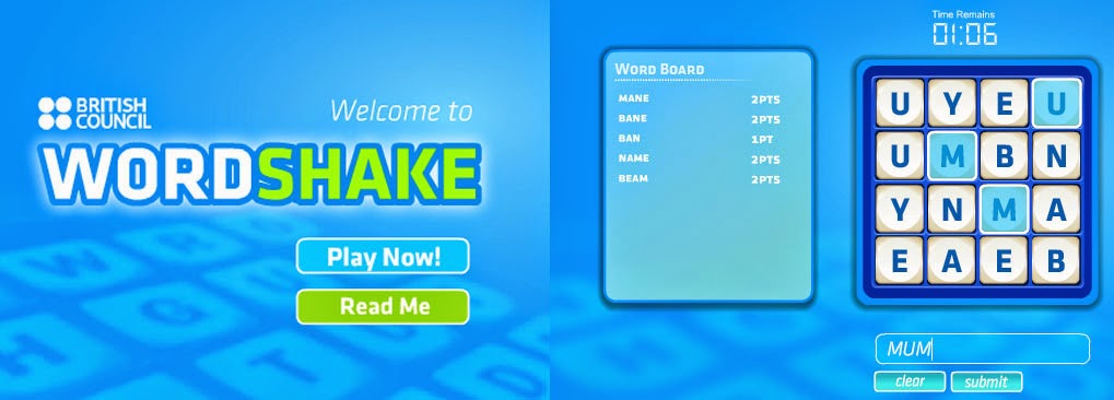 English Corner Franciscanos: Word Game: WORDSHAKE