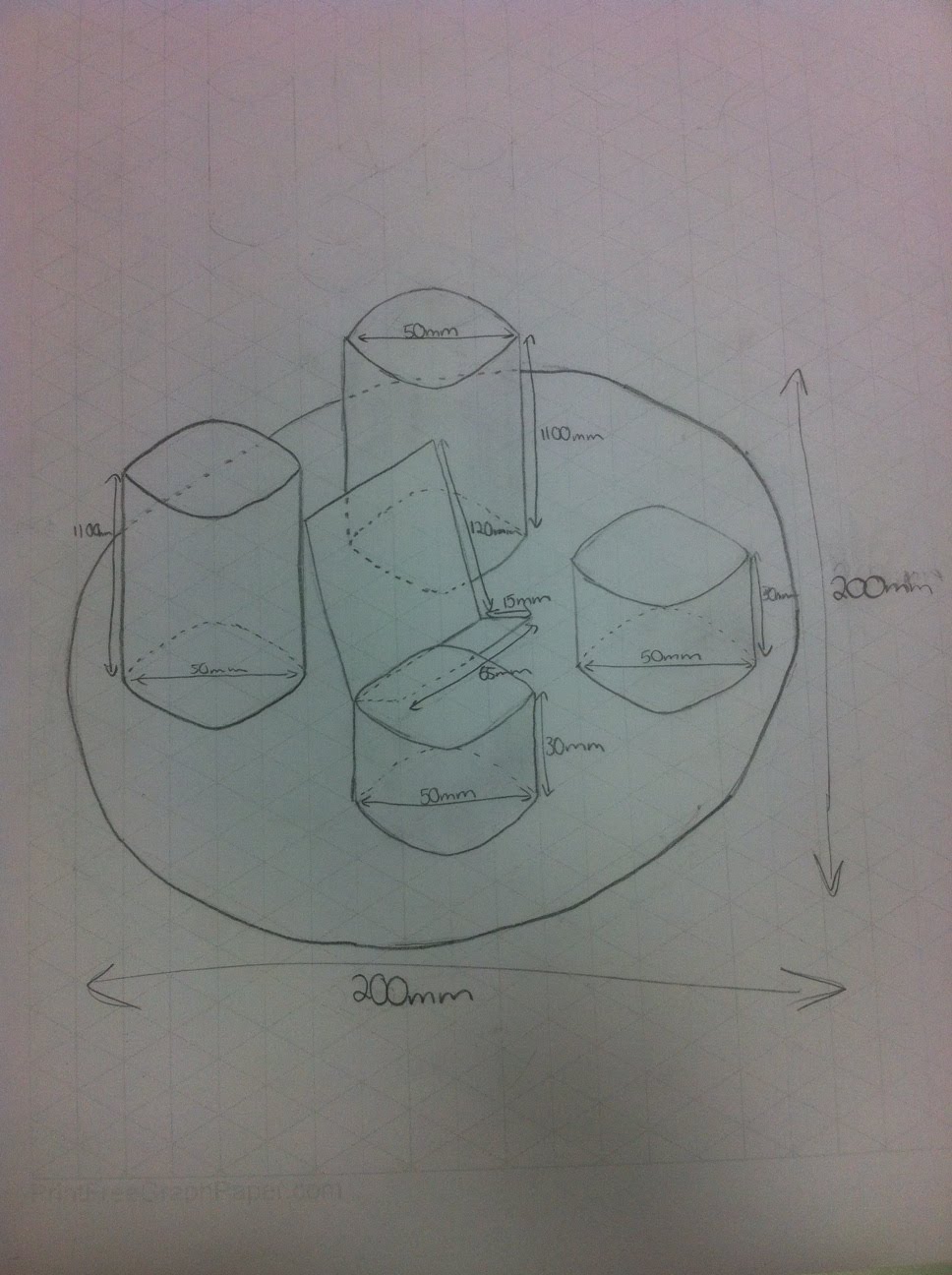 Design Blog: Isometric Drawing of Desk Tidy