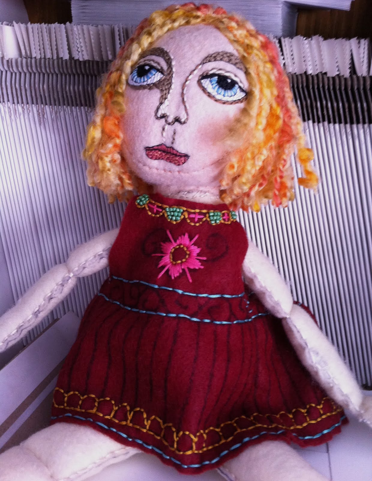 Penny Lane Ink: Embroidered Art Doll (Day 2)