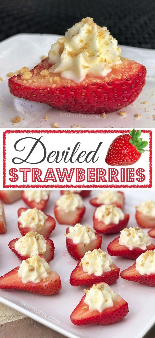 Deviled Strawberries (Made with a Cheesecake Filling) | Aimer La Cuisine