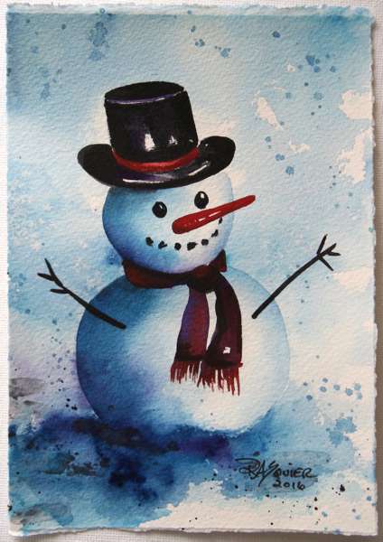 The Rita's Art Blog: Day 10 The Snowman Painting