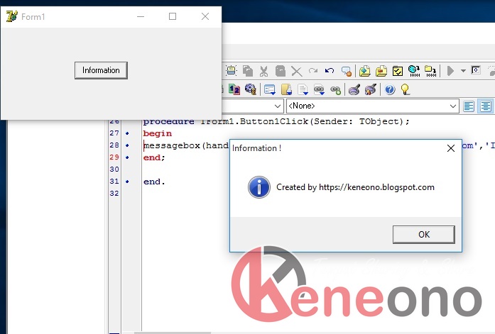 Cara Menambahkan MessageBox atau Pesan Peringatan di Project Delphi