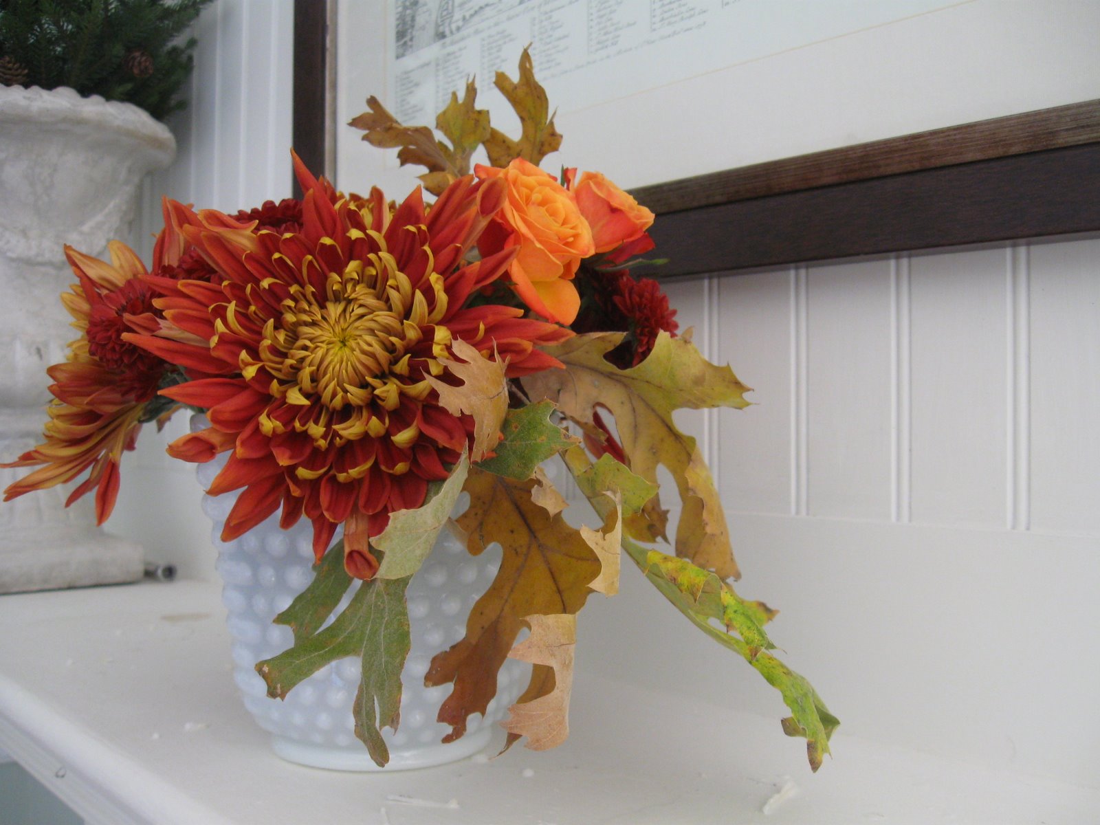 Desert Girls Vintage: Fall Floral and Oak Leaf Arrangement