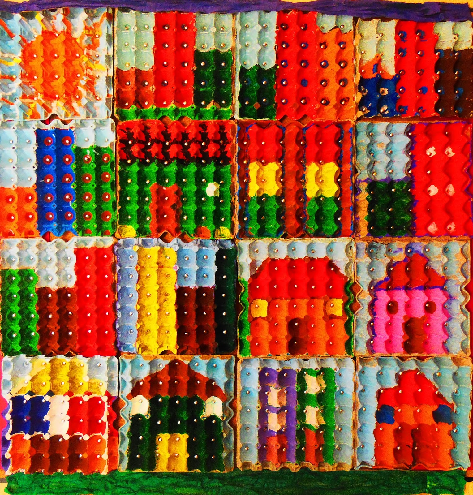 Formas urbanas en cubetas de huevo