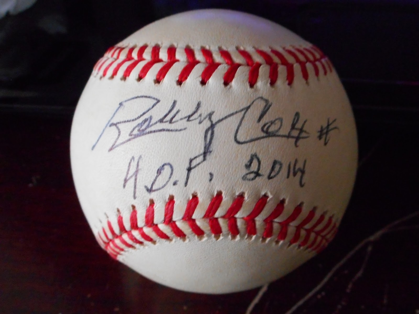 foul bunt: Hall of Fame Signed Baseball - Bobby Cox