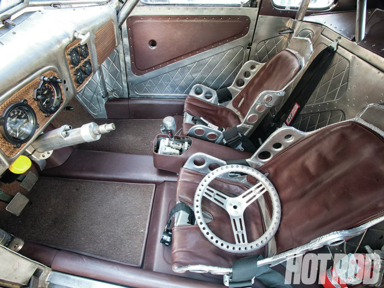 amazing interior. steampunk feel. | Bomber seats, Hot rods, Hotrod interior