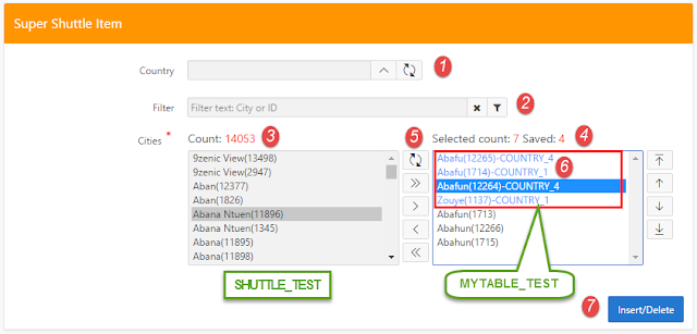 Oracle APEX Capabilities - (OAC): Super Shuttle Item