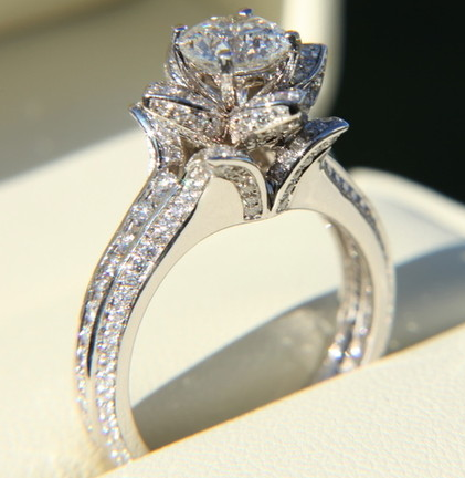 Diamond Flower Rings and Things...: CUSTOM MADE Rose Flower Engagement Ring
