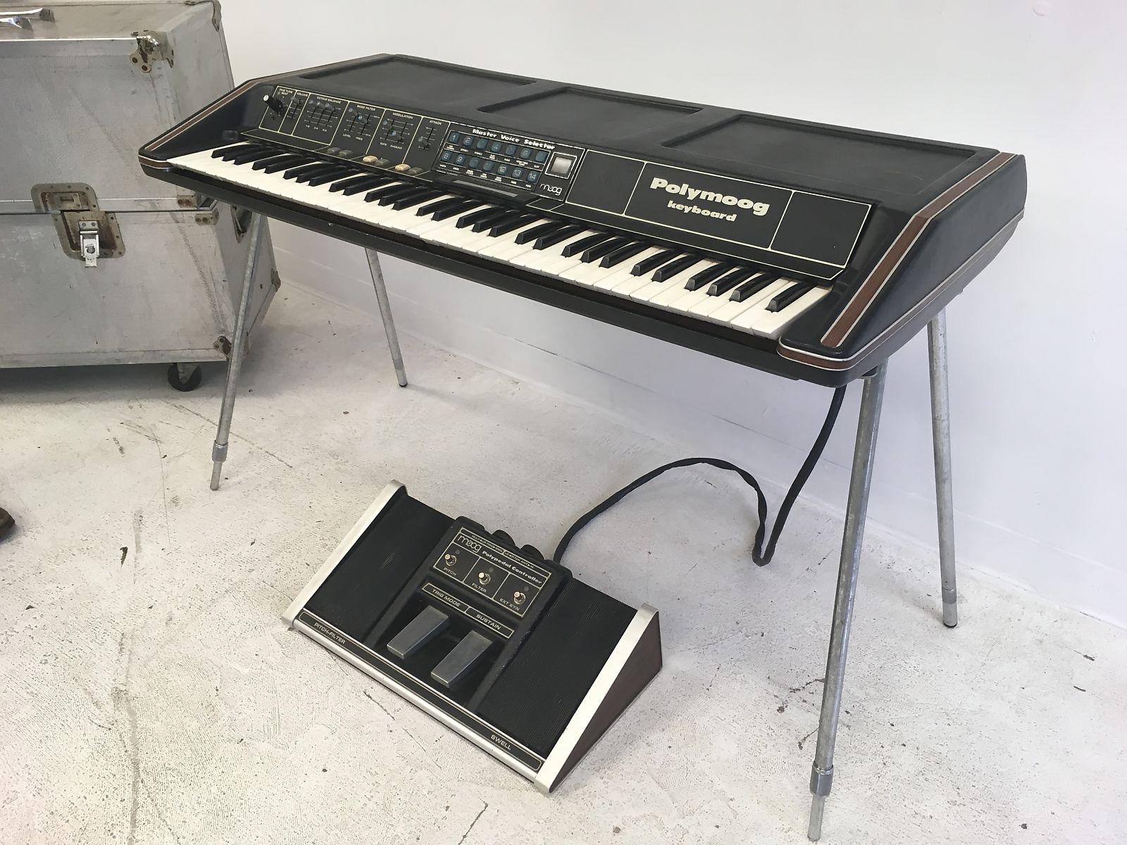 MATRIXSYNTH: Moog Polymoog Keyboard 280a w/ Road Case & Pedals