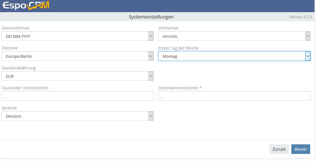 EspoCRM - open source CRM: Installation der Software