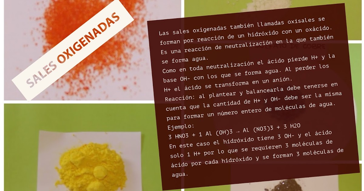 Química Fácil: SALES OXIGENADAS