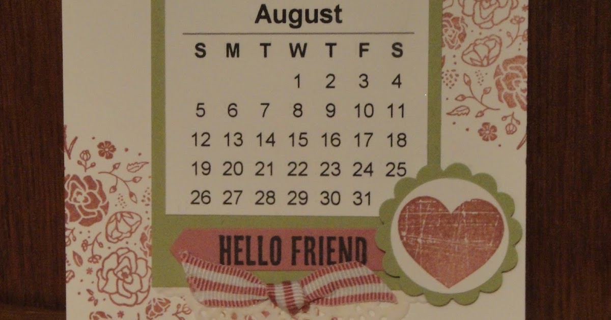 Stamp with Susie: August Calendar page