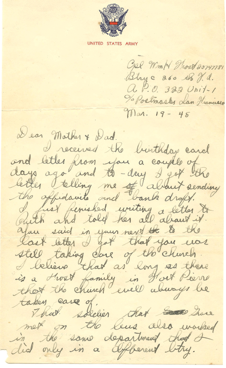 Shades of Frost: Letters Home WWIi (12) April 4 1945