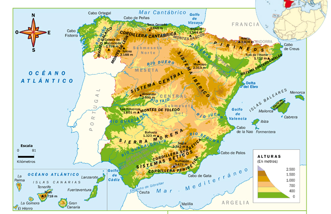 El blog de Antonio: Informe sobre el relieve de la peninsula