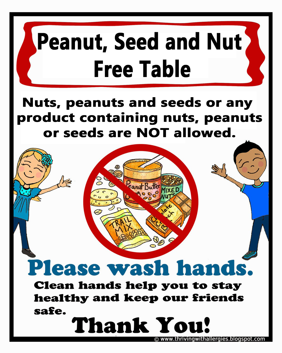 Thriving With Allergies: Food Allergy Alert Daycare/School Handouts and ...