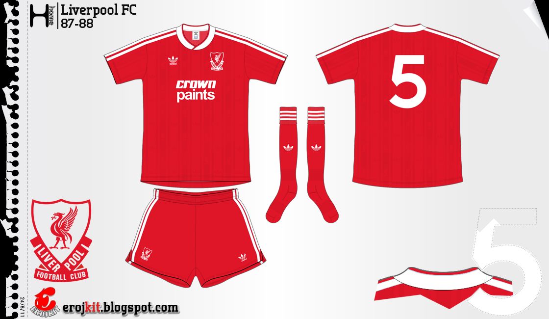 Kit Design, by eroj: 1987-89 Liverpool (Home, Away e Third)