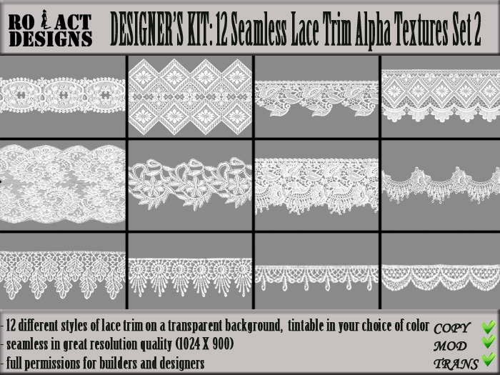 Ro!Act Designs: ..::RO!ACT::..DESIGNS 12 Seamless Lace Trim Alpha ...