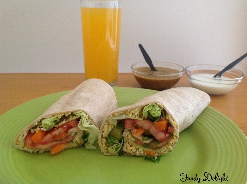 Foody Delight : Tortilla Sandwich - A Veggie Wrap
