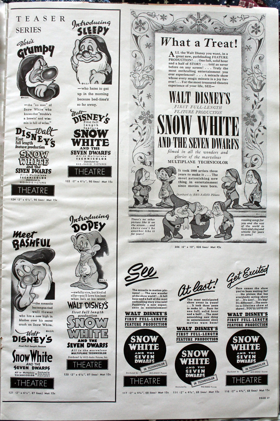 Filmic Light - Snow White Archive: 1938 RKO Snow White Pressbook (part II)