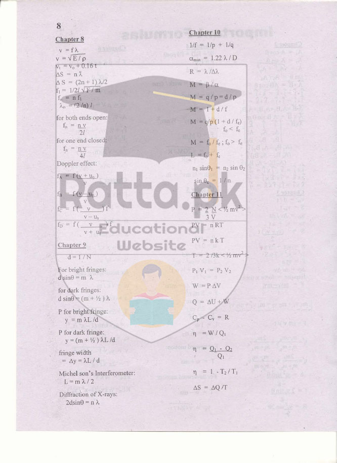 Formula to Solve 1st Year Physics Numericals All Chapters - Ratta.pk