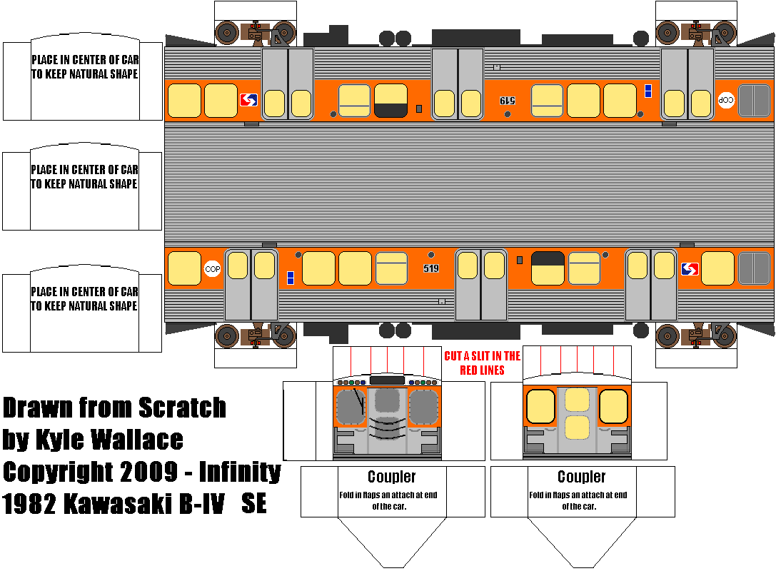Machete din carton: Paper train Thread model paper