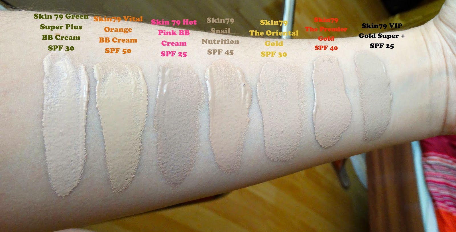 Miss Feline - the Beauty Blog: Skin79 BB Creams - Comparison Swatches