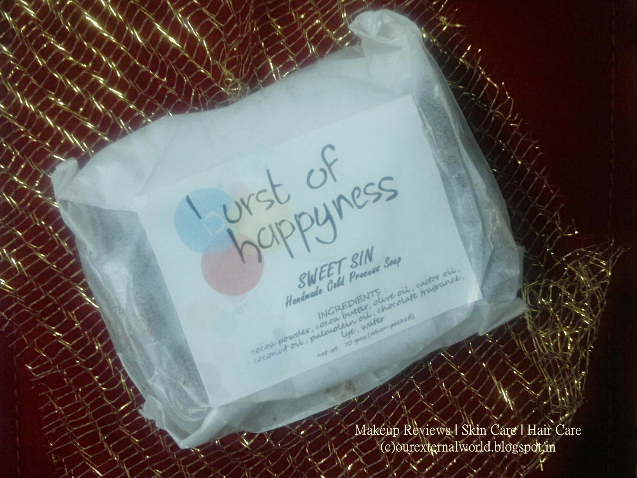 Burst of Happyness Sweet Sin Handmade Cold Pressed Soap - Review
