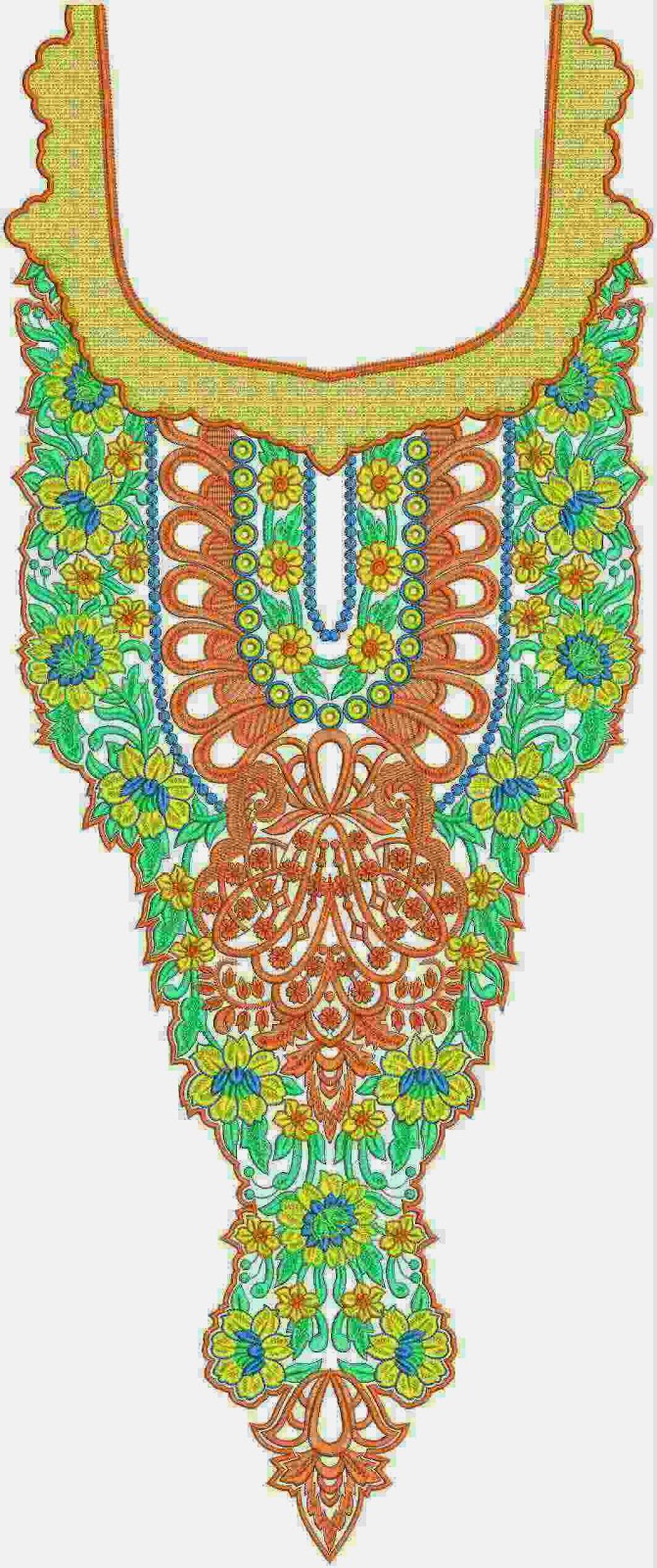 Embdesigntube: Fancy Fine Embroidered Neck Designs