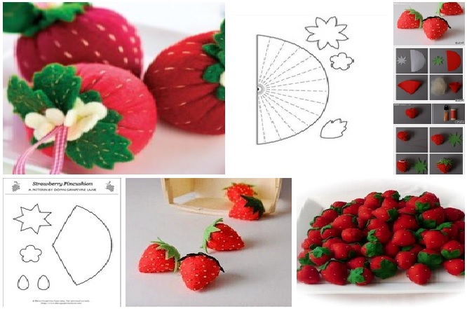 Morango em feltro com molde para imprimir - Ver e Fazer