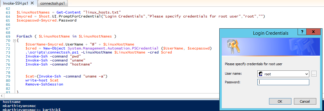 SSH Using PowerShell for Multiple Linux, Mac OS - Karthikeyan