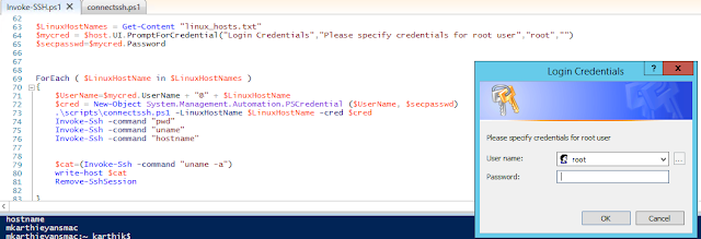 SSH Using PowerShell for Multiple Linux, Mac OS - Karthikeyan