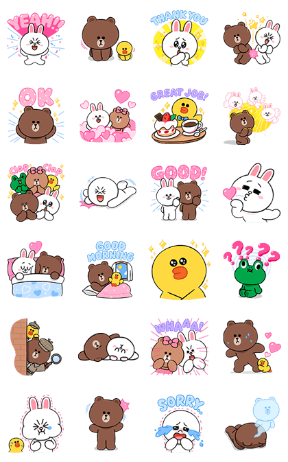 LINE Official Stickers LINE Characters Cute And Soft line-official-stickers-line-characters-cute-and-soft