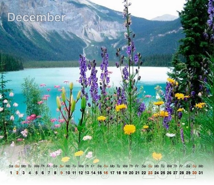 Most Beautiful Calenders - Nature Calender 2012 | Free Wallpapers