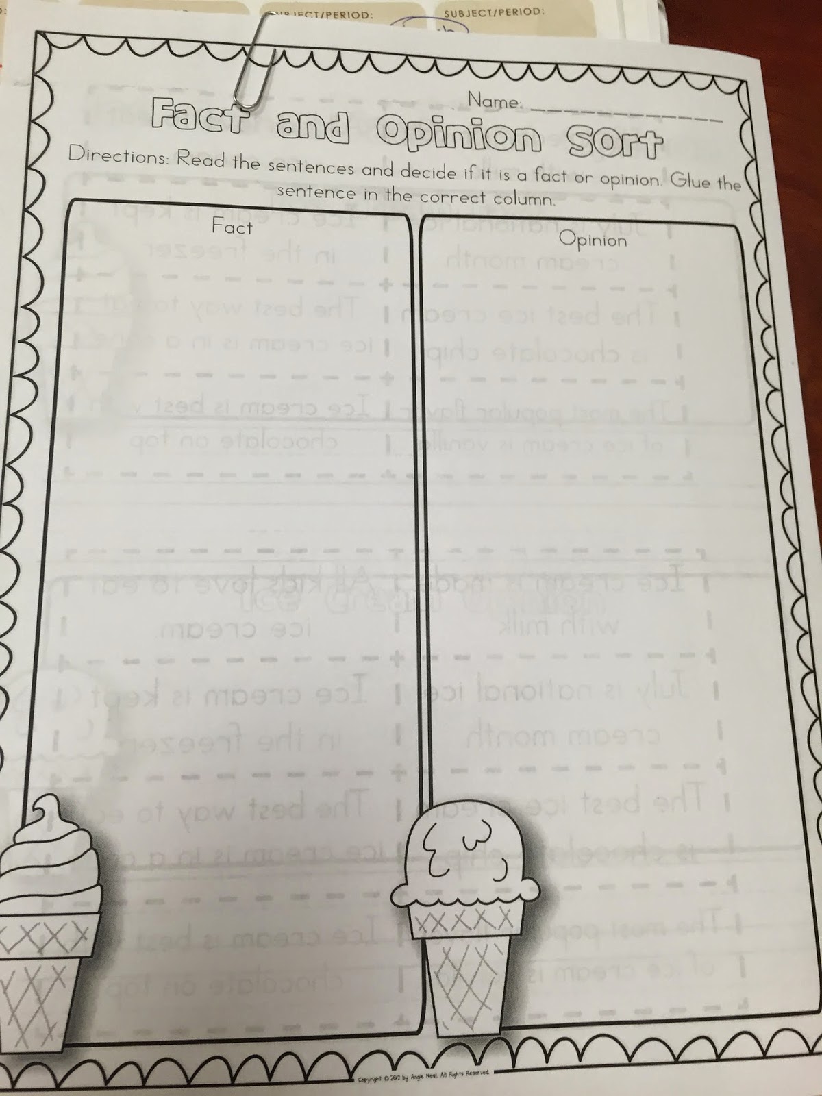 FIRST GRADE MON-STARS: I Scream, You Scream, We all Scream for Ice Cream