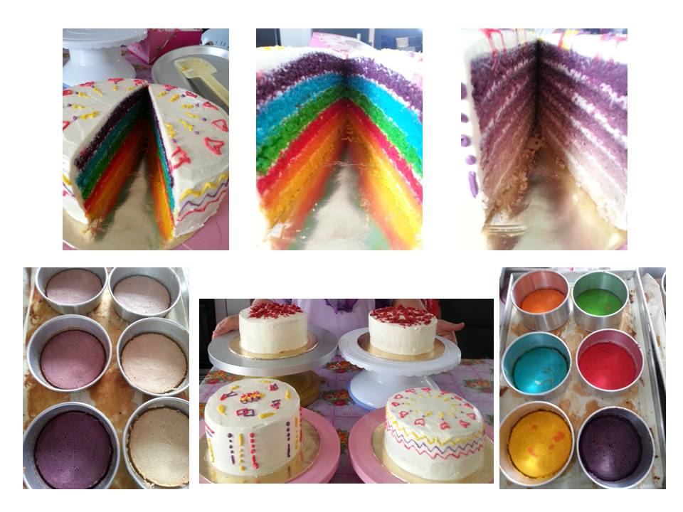 HAnA Bakery: Perincian Kelas - Italian Rainbow + Red Velvet Cake