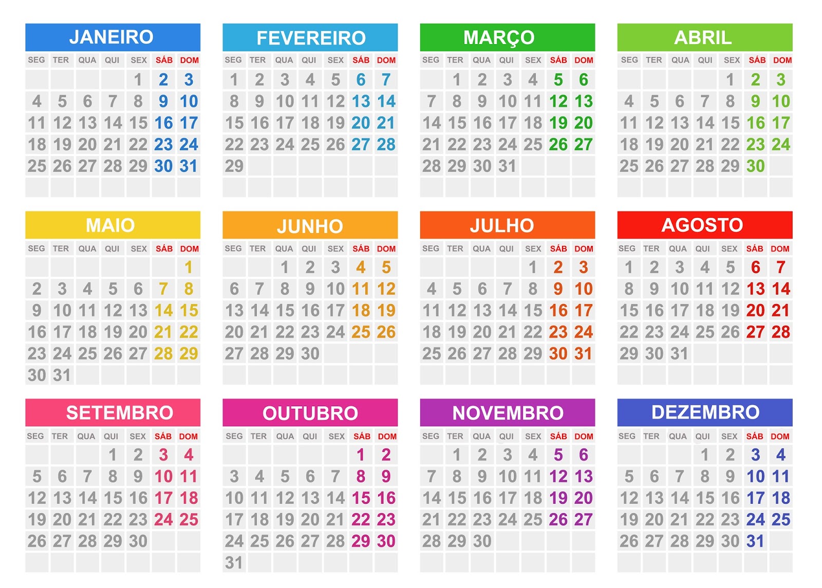 Base de calendário 2016 editável PSD,PNG,PDF e JPG | calendários grátis