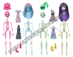 monster high: Prótotipos create-a-monster Blob & Ice Girl e Mummy & Gorgon!