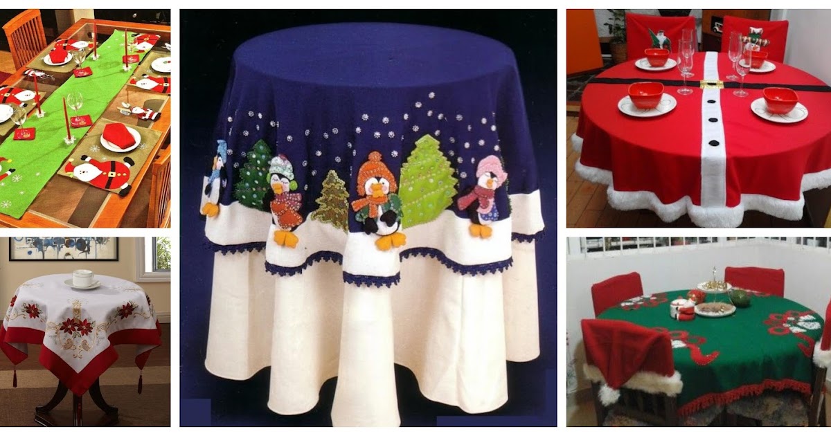 6 Ideas hermosas para hacer manteles navideños en fieltro ~ lodijoella