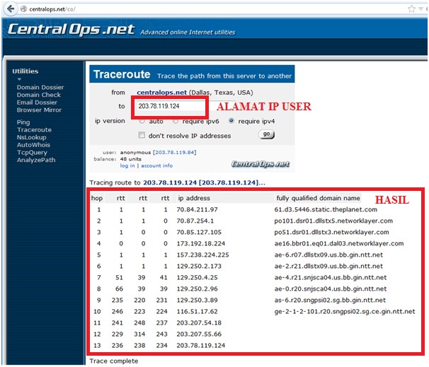 Coretan Pengetahuan: Melacak Rute Jalur Alamat IP