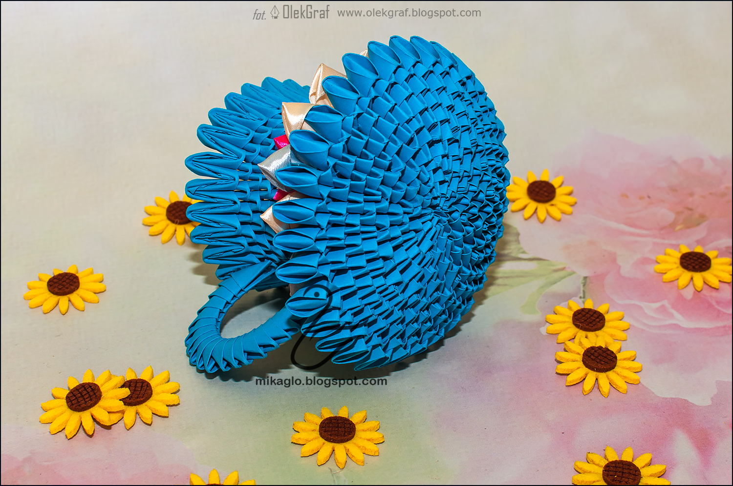 Origami 3d - mikaglo: 648. Filiżanka z kwiatami z origami / 3d origami ...