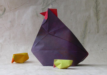 Mundo FiLi: Gallina con pollitos en origami o papiroflexia