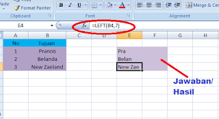 Cara penggunaan Fungsi Rumus LEFT, MID dan RIGHT pada Microsoft Excel