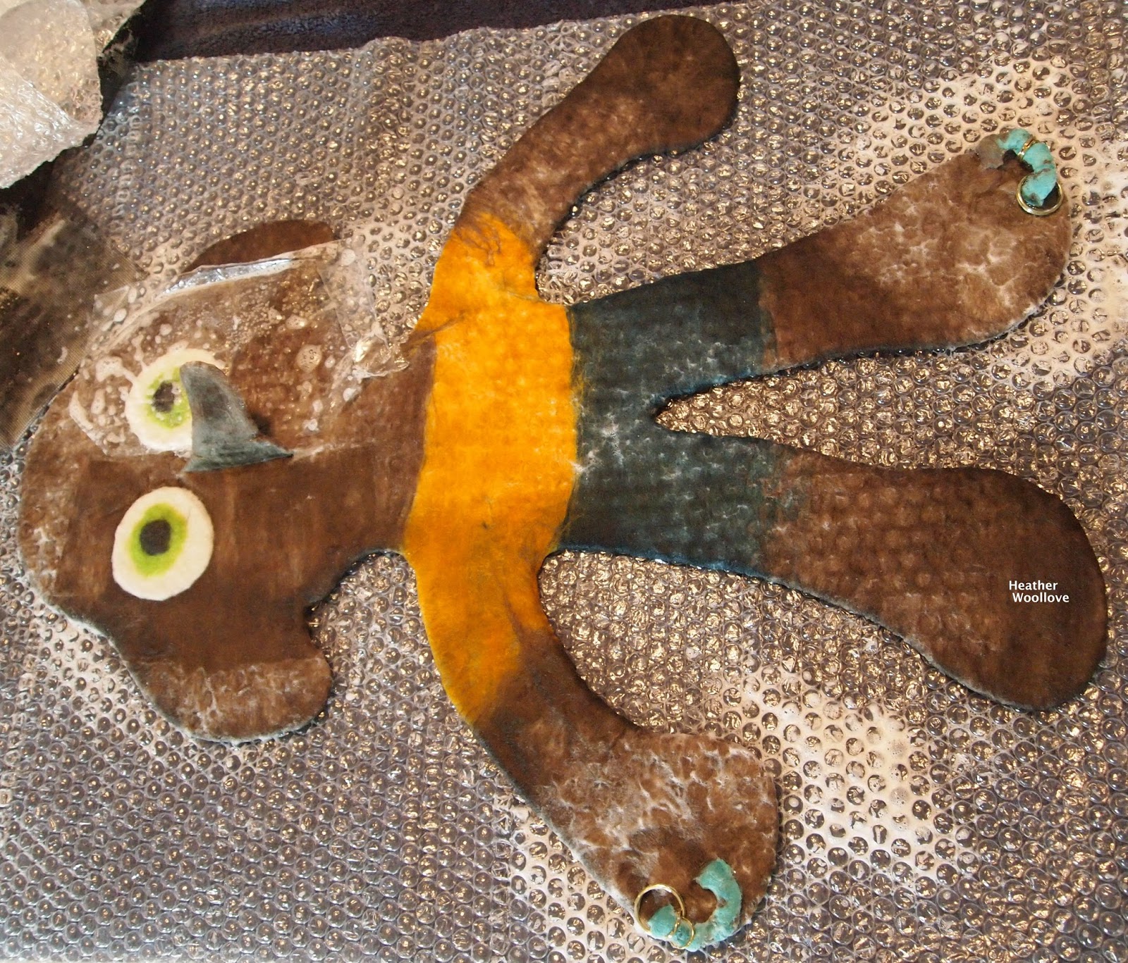 Wool love-functional fiber art: Long-Limbed Creature for Hayes- Part 3