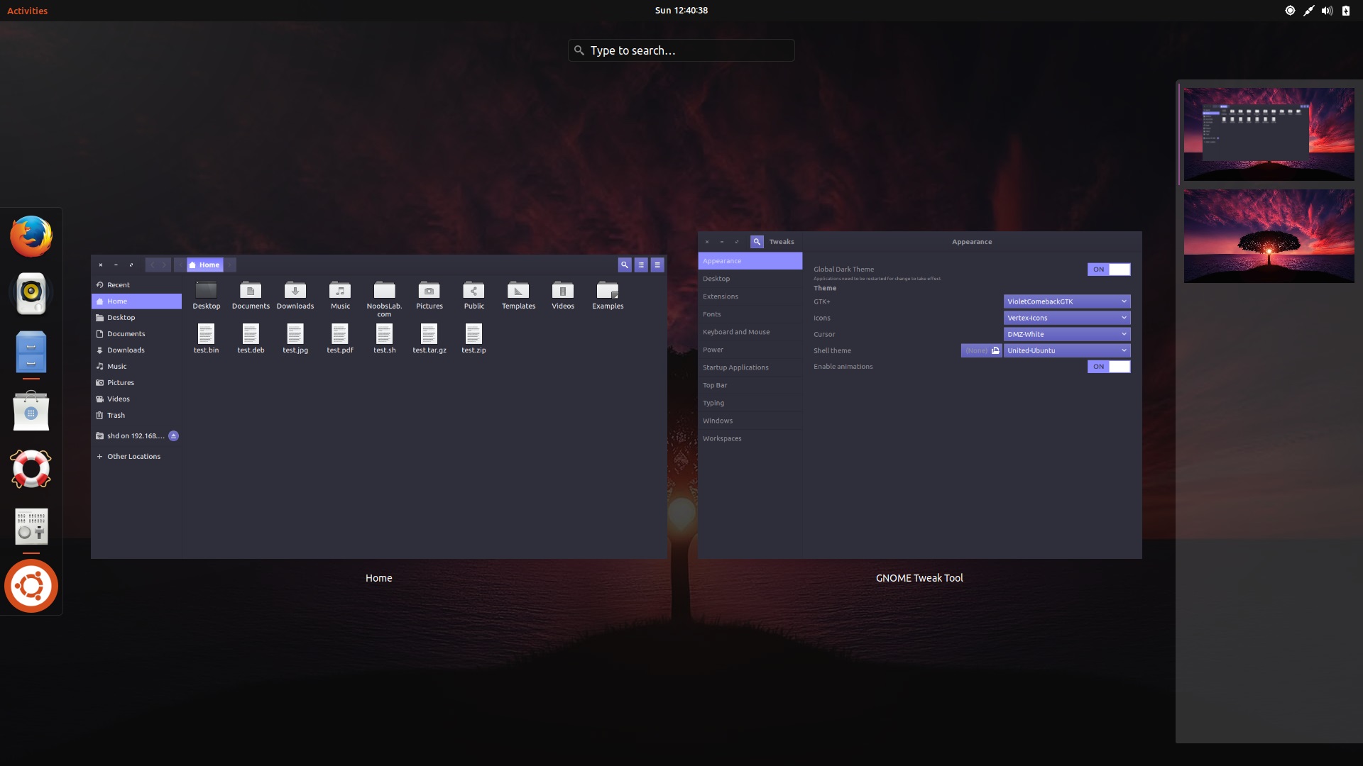 Violet Comeback theme Gives A Nice Dark Look To Ubuntu - NoobsLab | Eye ...