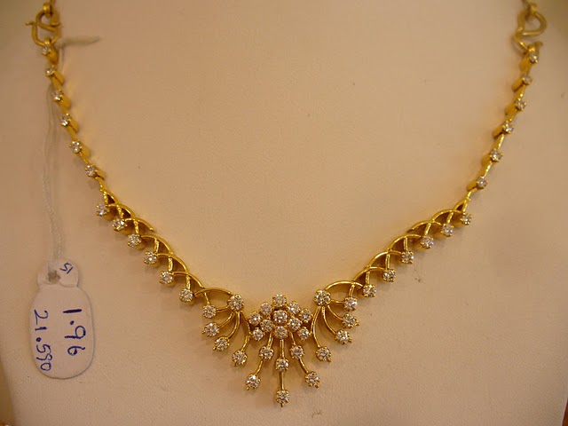 Gold And Diamond Jewellery Designs Beautiful Indian Diamond Necklace