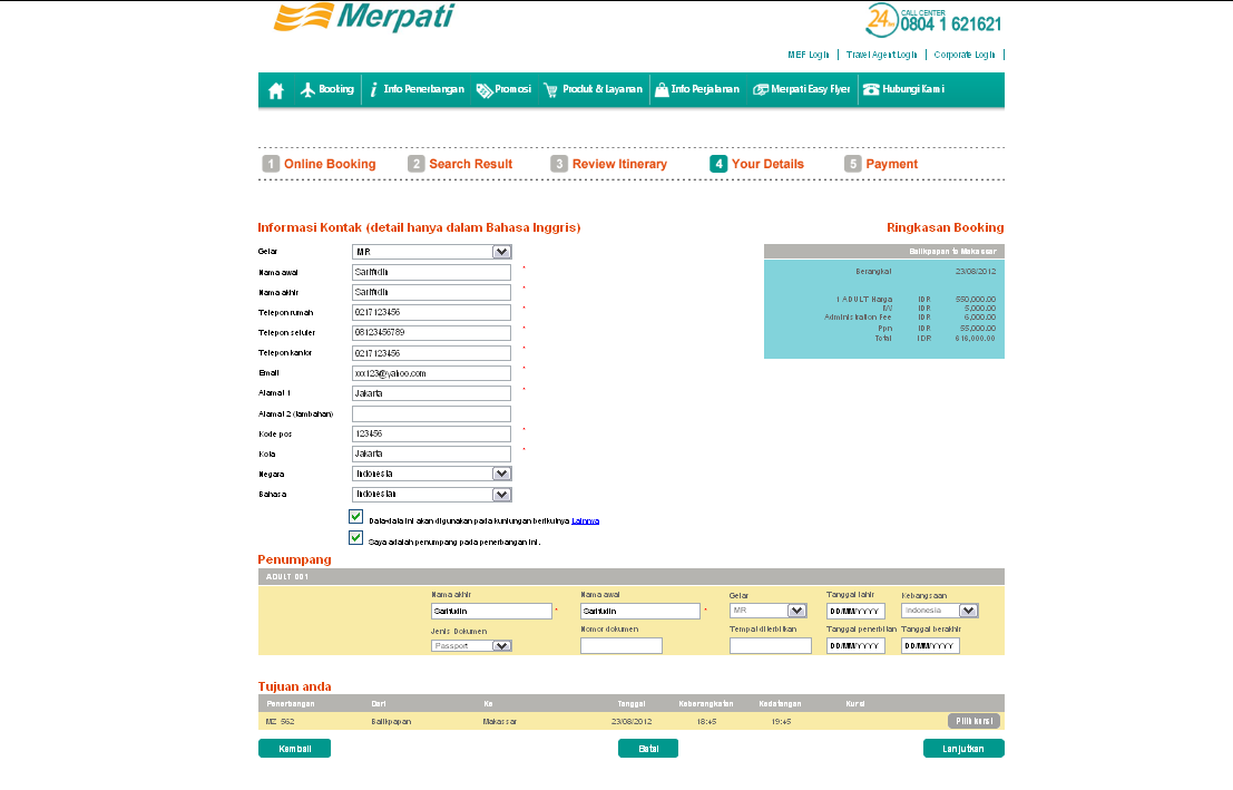 Panduan Booking Tiket Merpati - PERWIRAtour