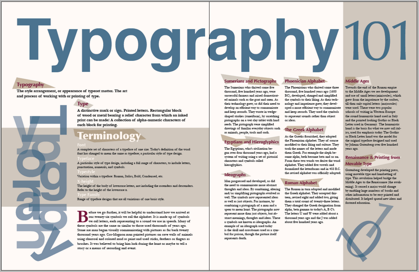 Art and Design: Week 3: Typography 101