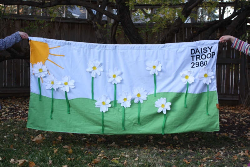 at the end of this row...: Daisy Banner (Girl Scouts)