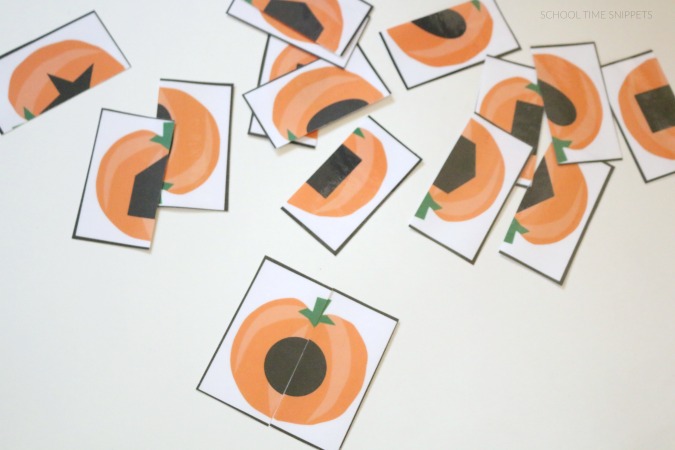FREE Pumpkin Shape Matching Puzzles | School Time Snippets