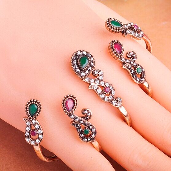 Diamond Gold Silver Two Finger Ring Designs - Sari Info